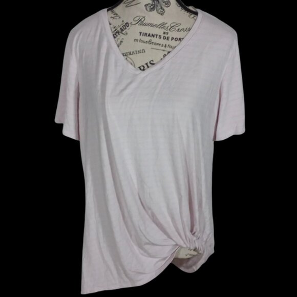Matty M | Tops | Matty Xl Womens M Pink Twist Front Vneck Tee Soft ...